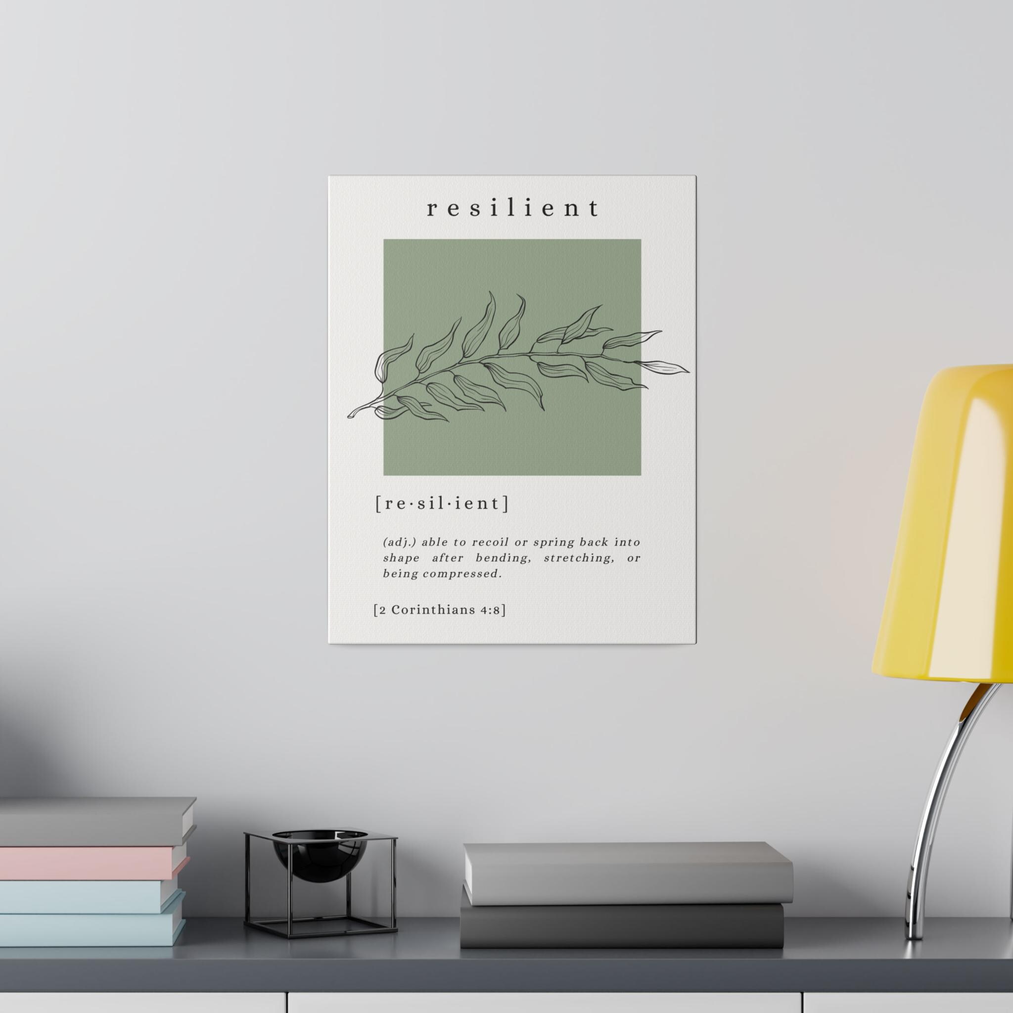 Minimalist Christian Art: Resilient Definition Wall Decor 2 Corinthians ...