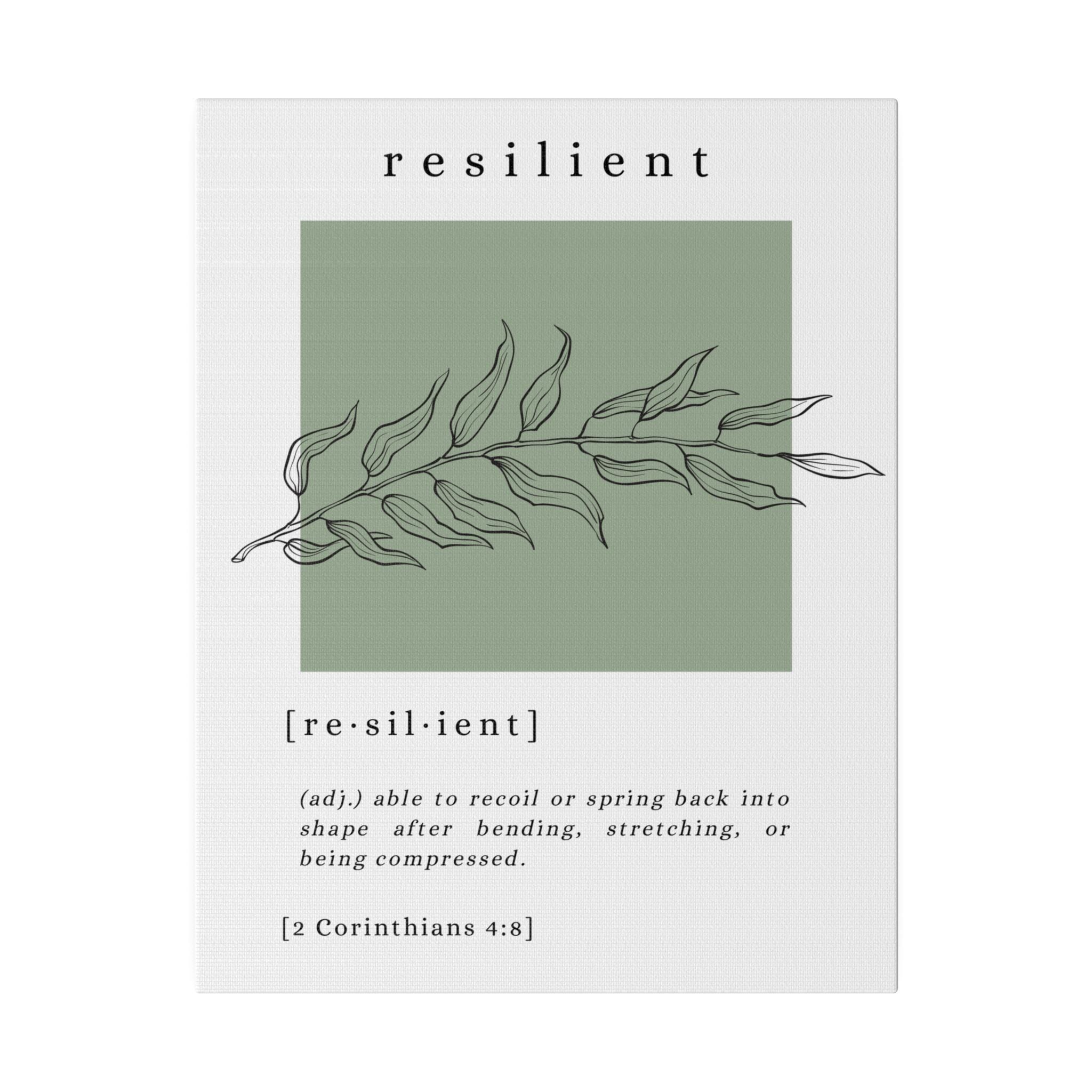 Minimalist Christian Art: Resilient Definition Wall Decor 2 Corinthians ...