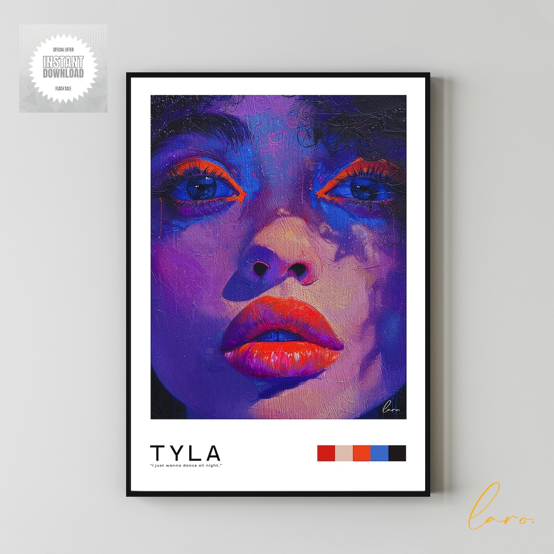 Tyla Poster Tyla Oil Painting Wall Art Print,tyla on and On,black ...