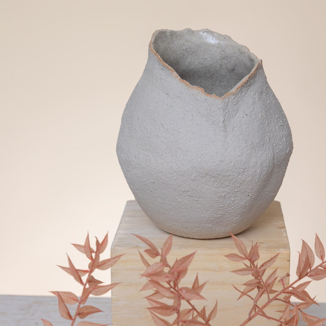 Raw Earthy Vase | Contemporary Vessel Vase | Modern Farmhouse Kitchen ...
