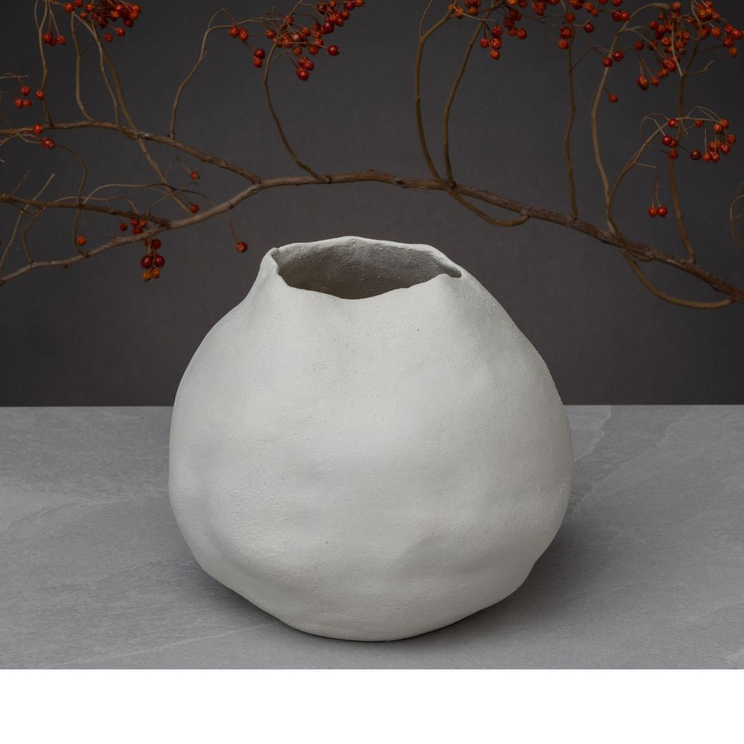 Handmade White Porcelain Sculpture Vase Extra Large Minimalist Ceramic ...