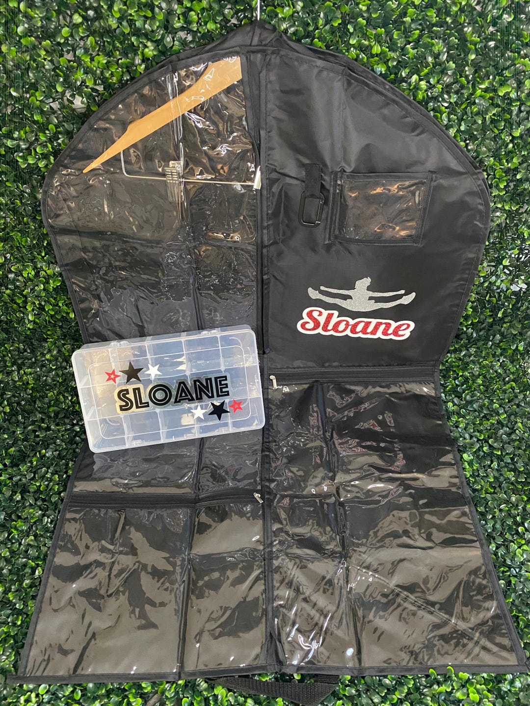 Personalized Cheer Garment Bag and Snackle Box Set: Waterproof Bag ...