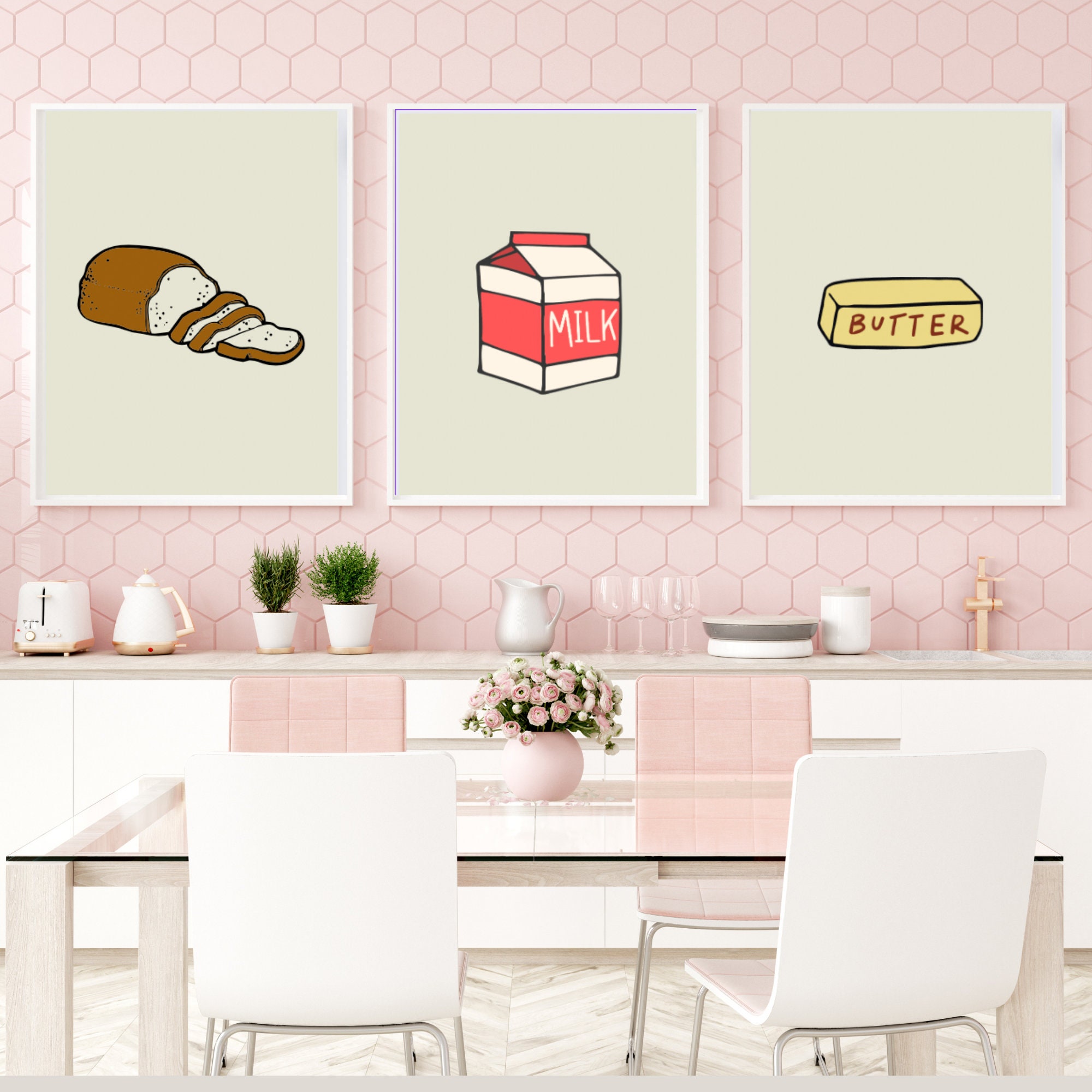 Instant Download Pdf Printable Kitchen Art Loaf of Bread Container of ...