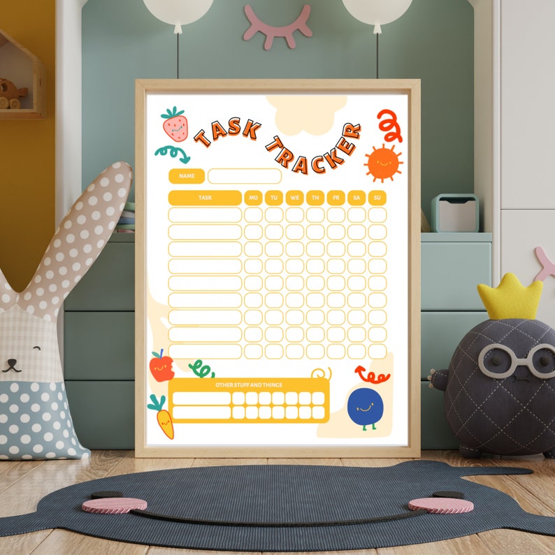 Chore Chart for Kids, Habit Tracker, Children's Task List ...