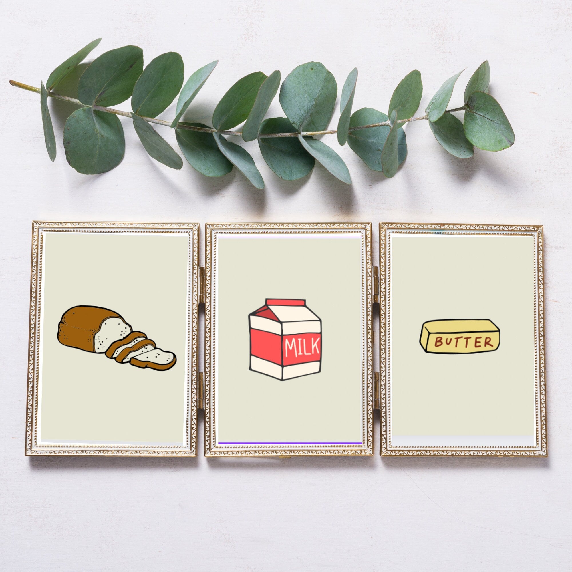 Instant Download Pdf Printable Kitchen Art Loaf of Bread Container of ...