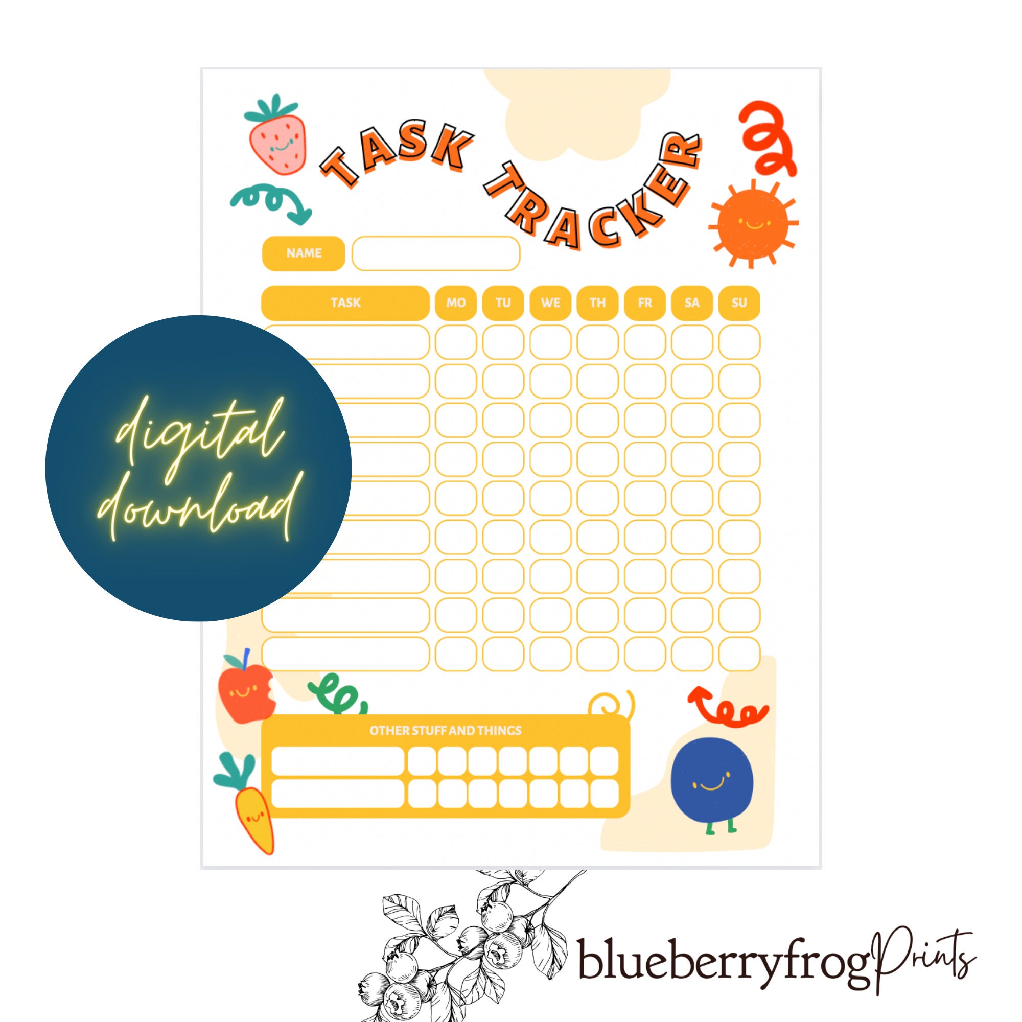 Chore Chart for Kids, Habit Tracker, Children's Task List ...