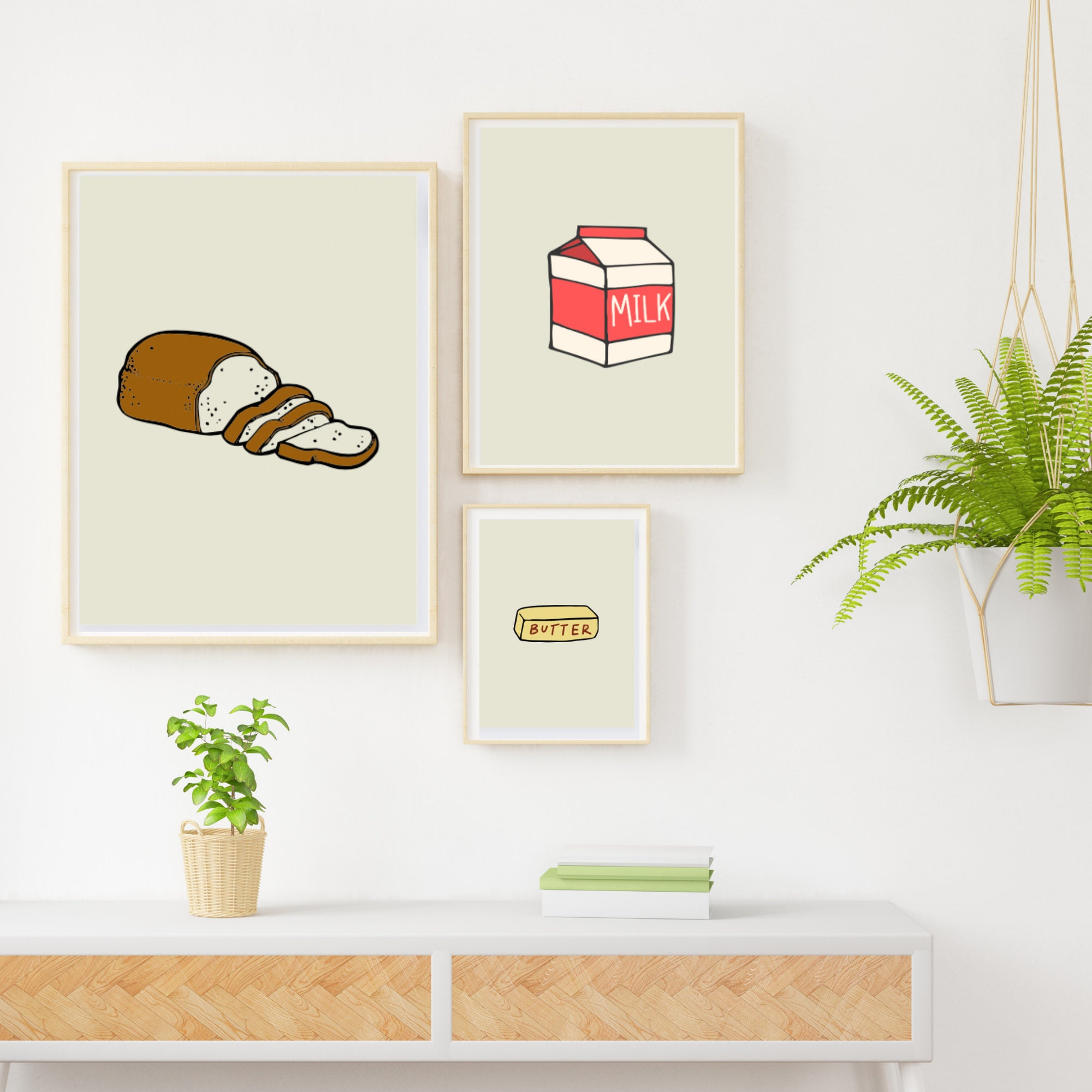 Instant Download Pdf Printable Kitchen Art Loaf of Bread Container of ...