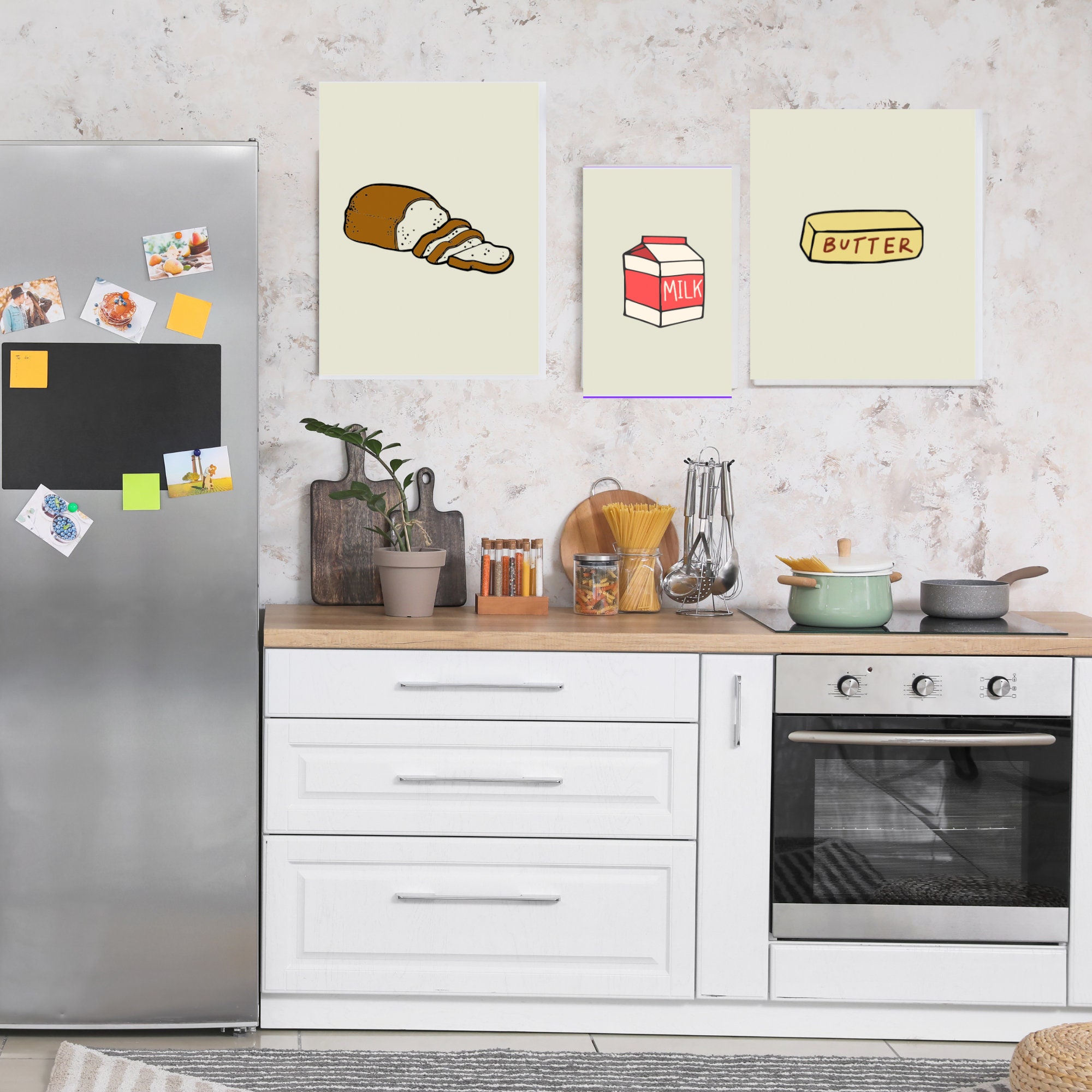 Instant Download Pdf Printable Kitchen Art Loaf of Bread Container of ...