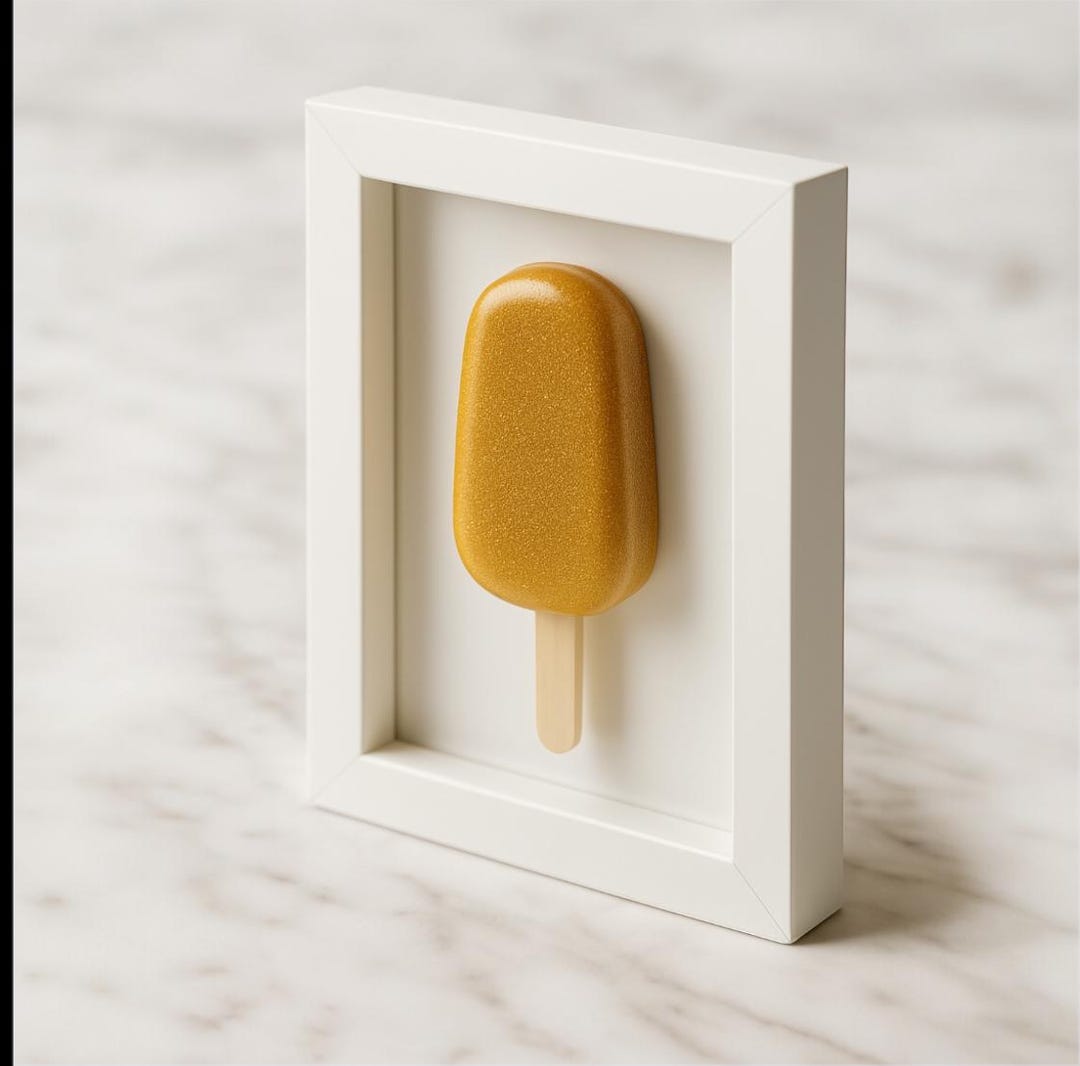 Gold Popsicle Resin Art, Pop Art, Home Decor, Wall Decor 3D Resin Art ...