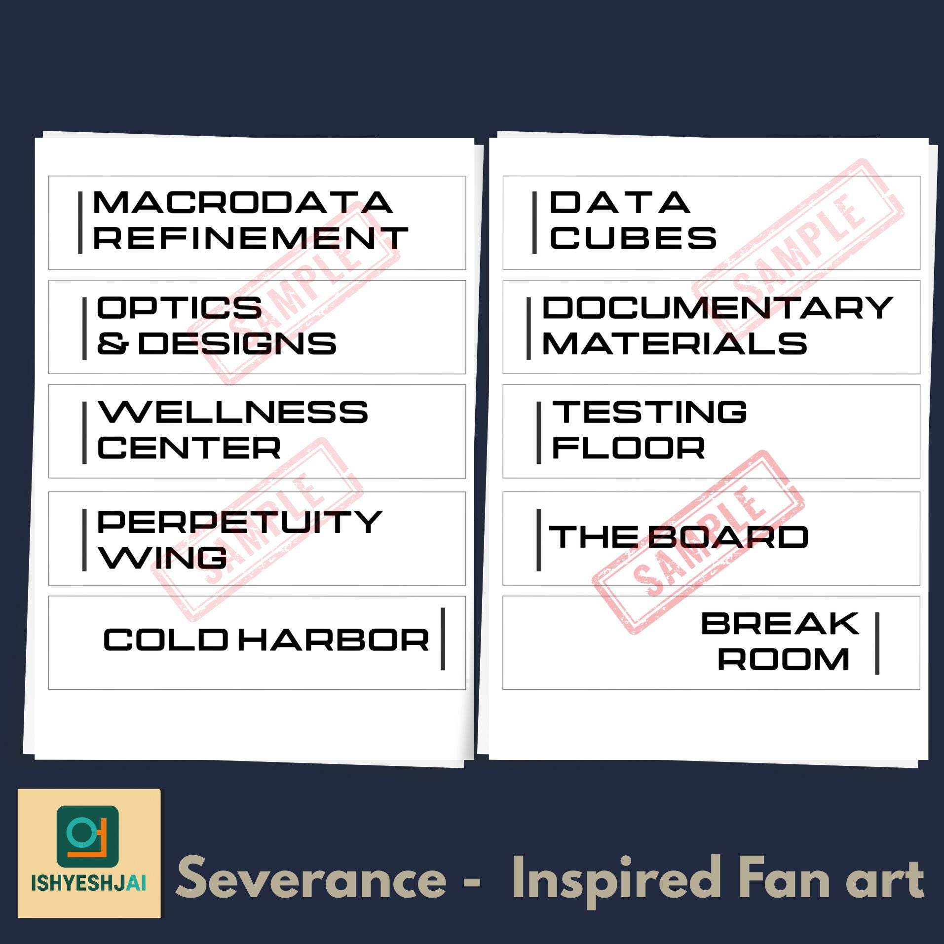 Severance-inspired Department Signs – Printable Lumon Office Decor ...