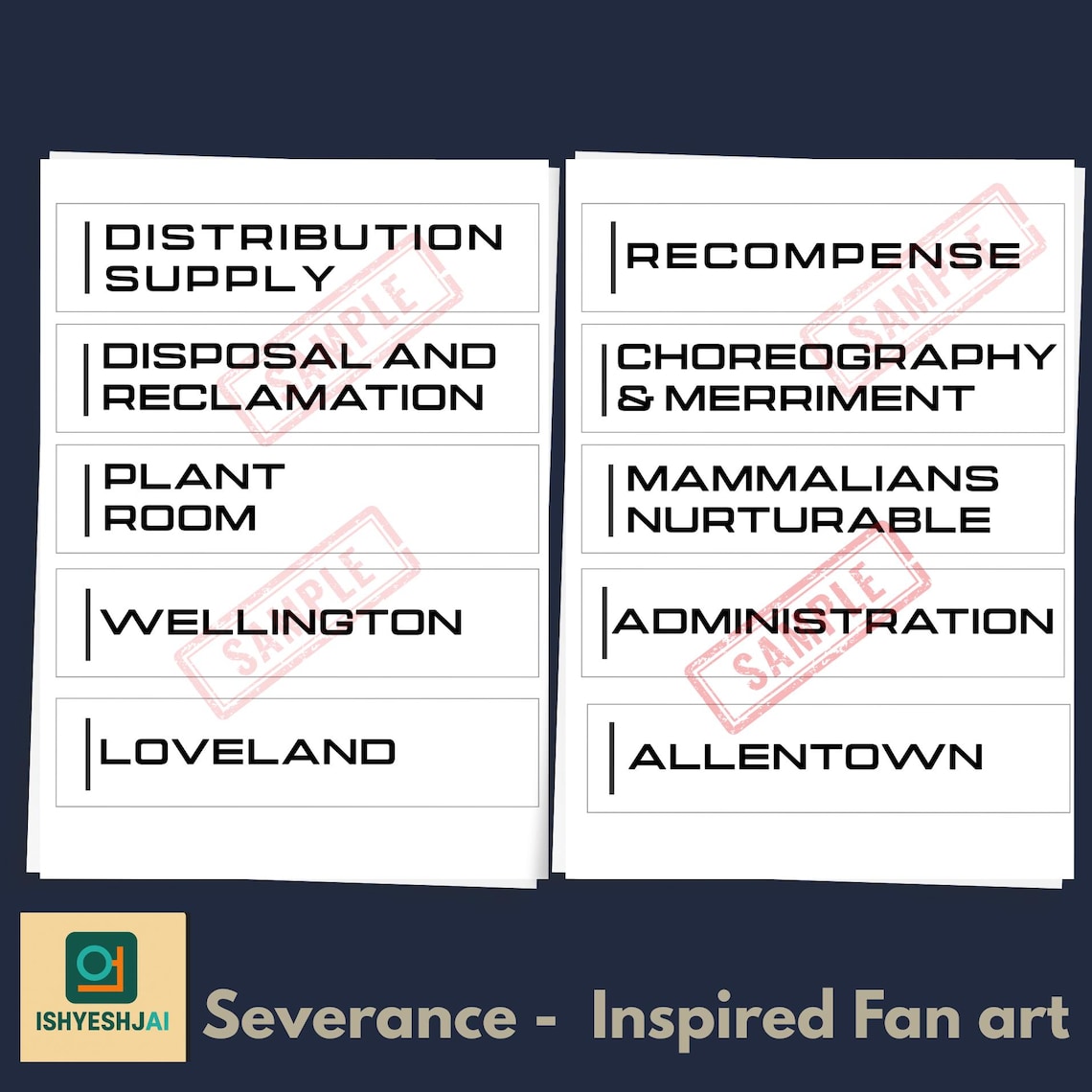 Severance-inspired Department Signs – Printable Lumon Office Decor ...