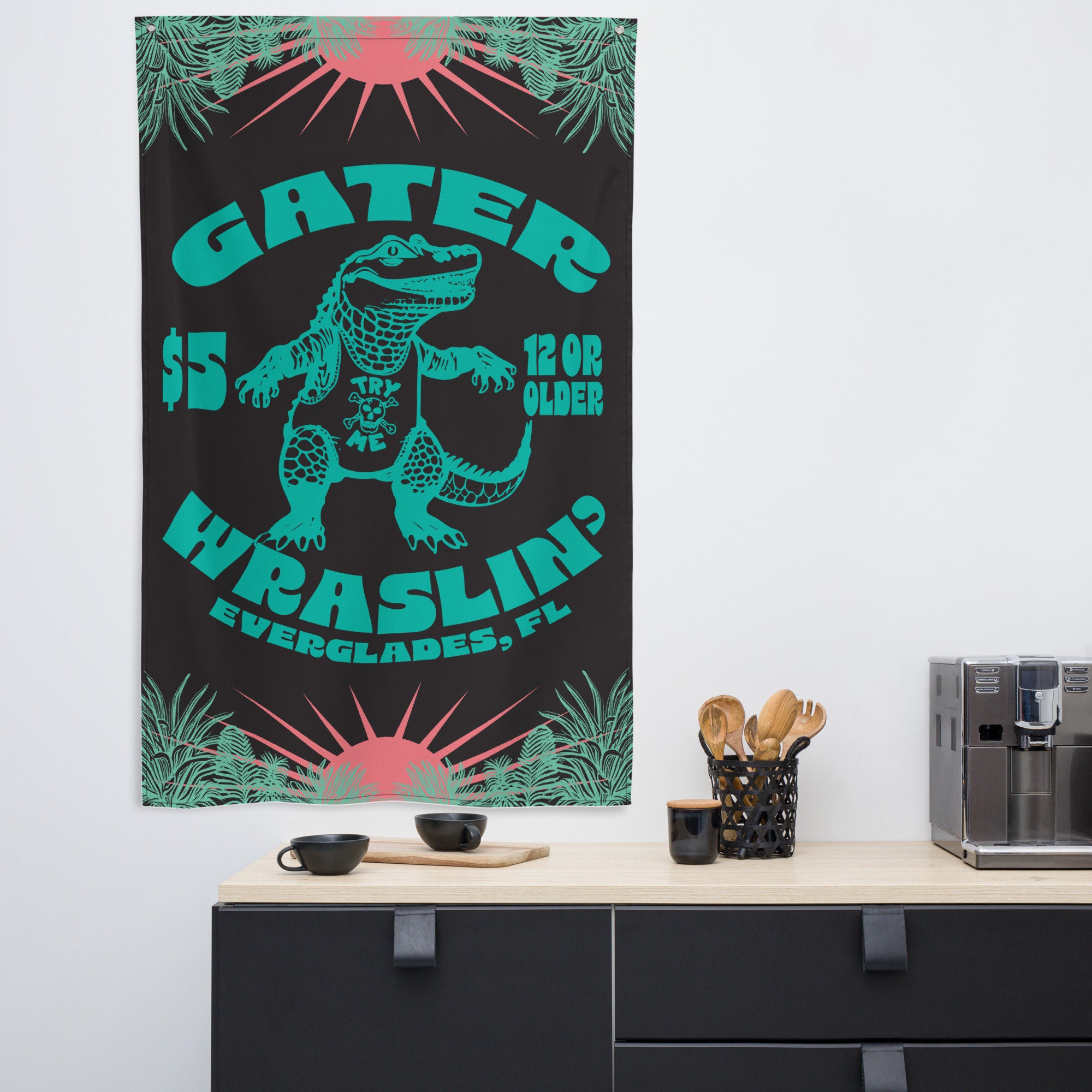 Alligator Wrestling Flag, Take on Challenges Inspiration - Etsy