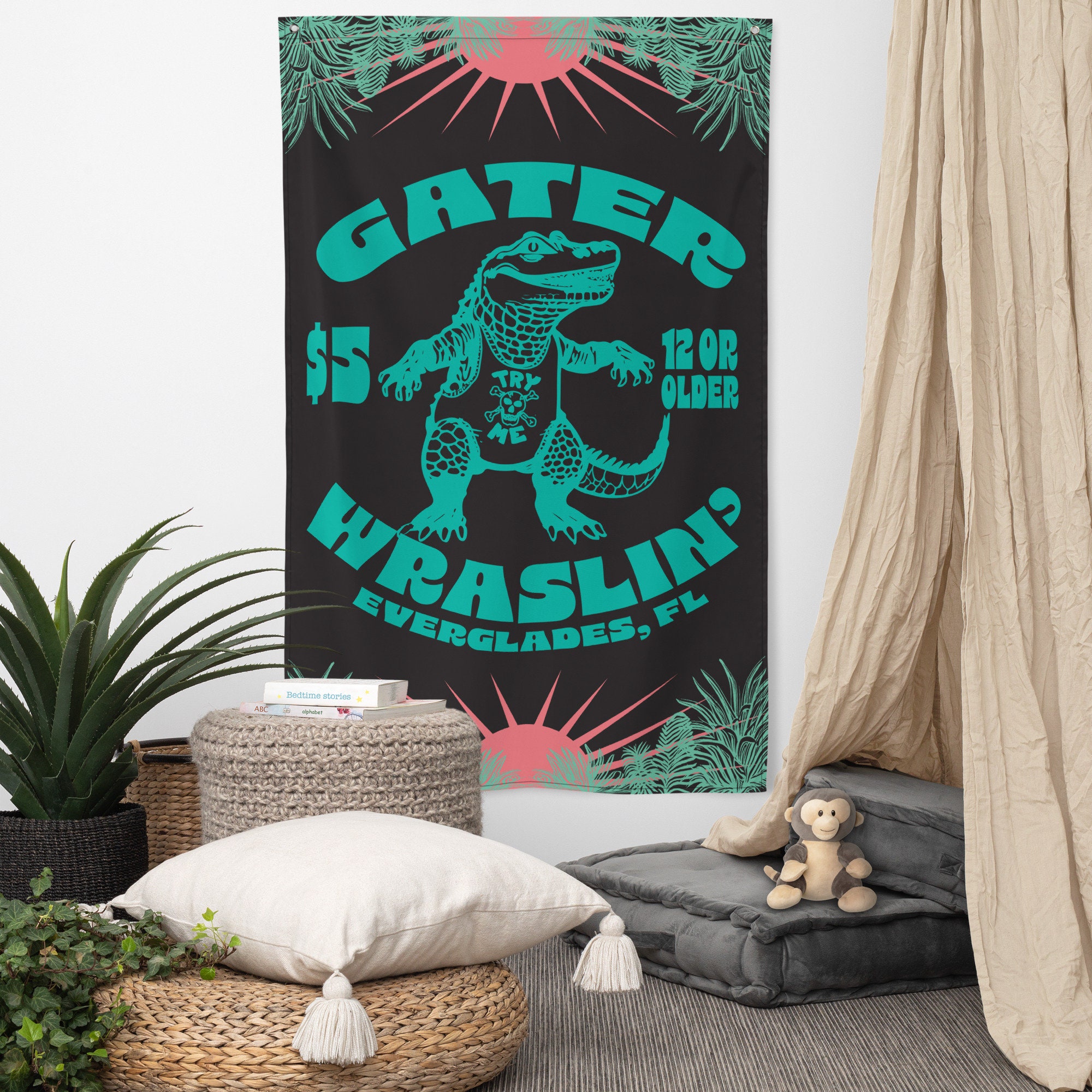 Alligator Wrestling Flag, Take on Challenges Inspiration - Etsy