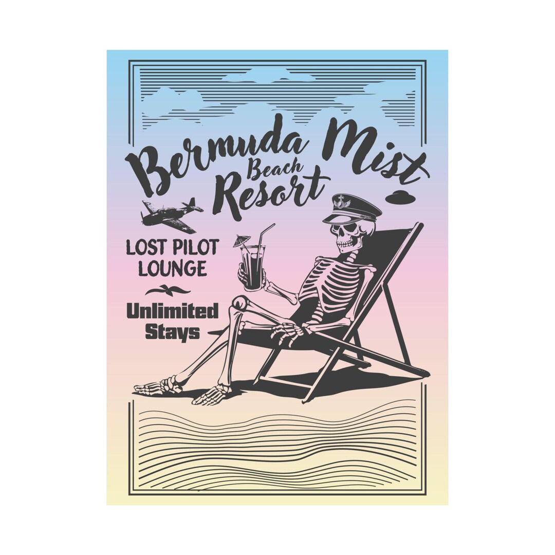 Bermuda Triangle Resort Summerween Premium Wall Art Print Poster, UFO ...