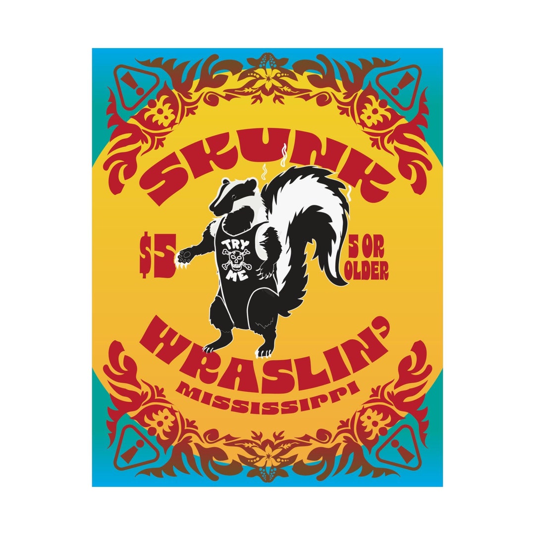 Skunk Wrestling Premium Wall Art Print, Life Lesson in Failure - Turn ...