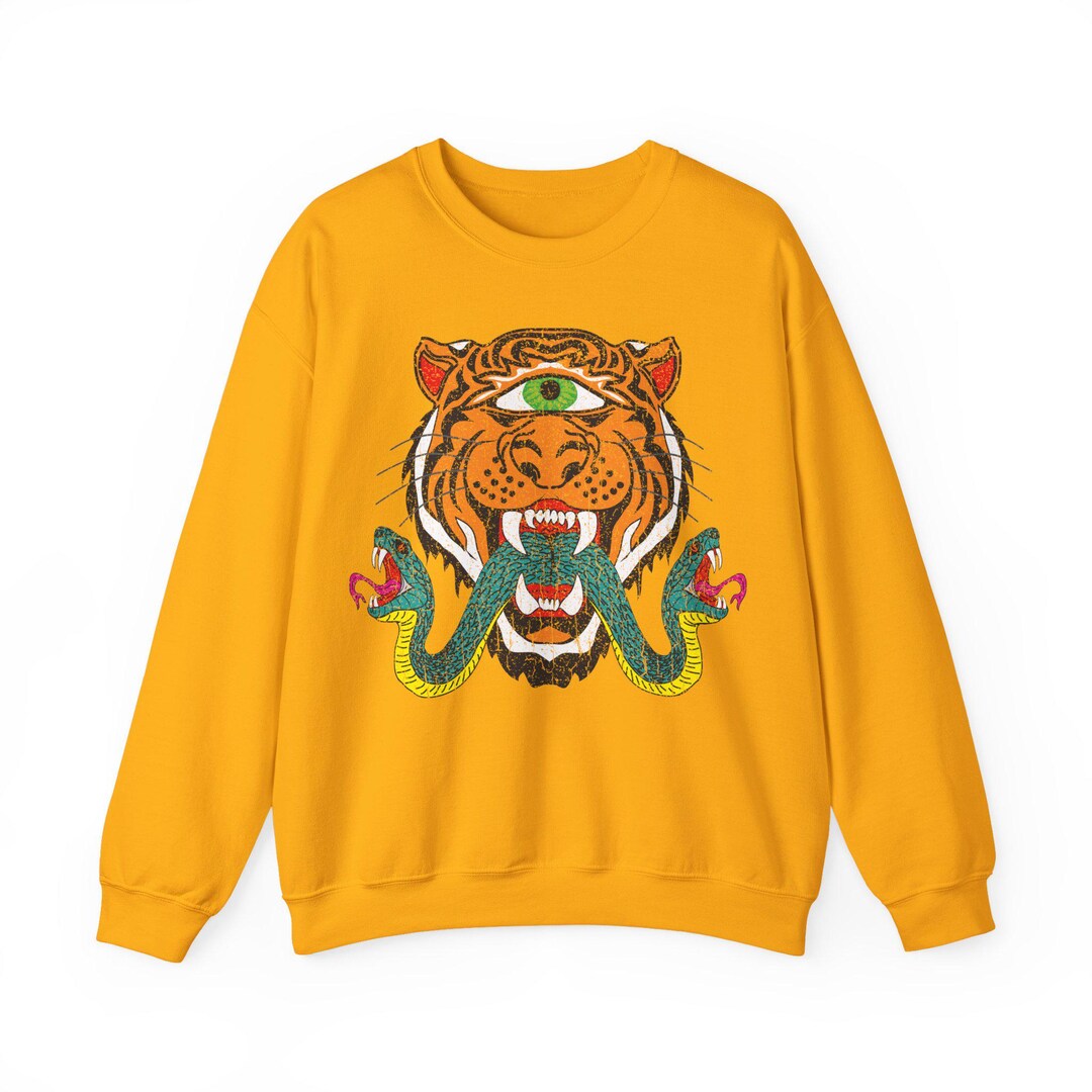 Cyclops Tiger Viper Snakes Tongue Fleece Sweatshirt - Etsy