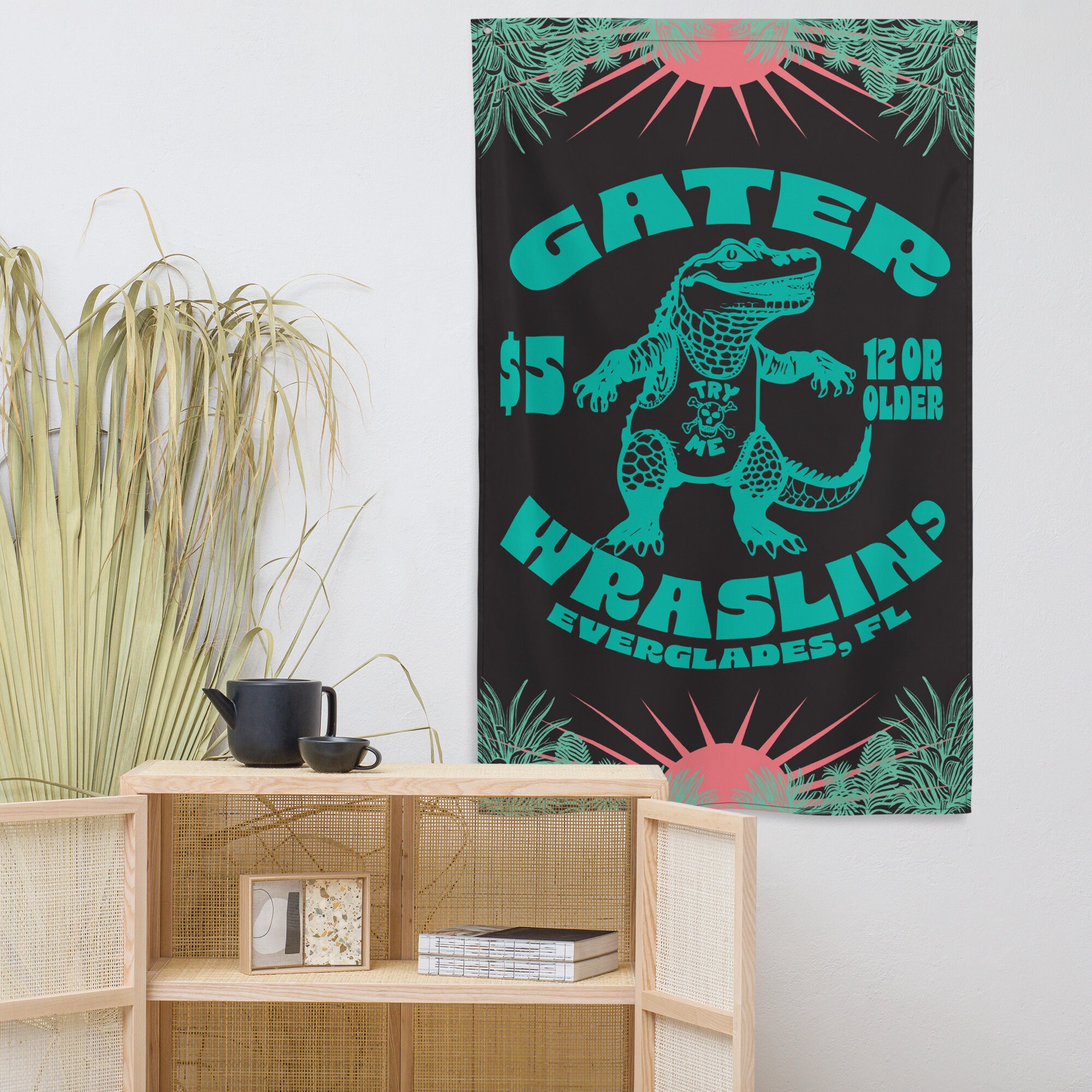 Alligator Wrestling Flag, Take on Challenges Inspiration - Etsy