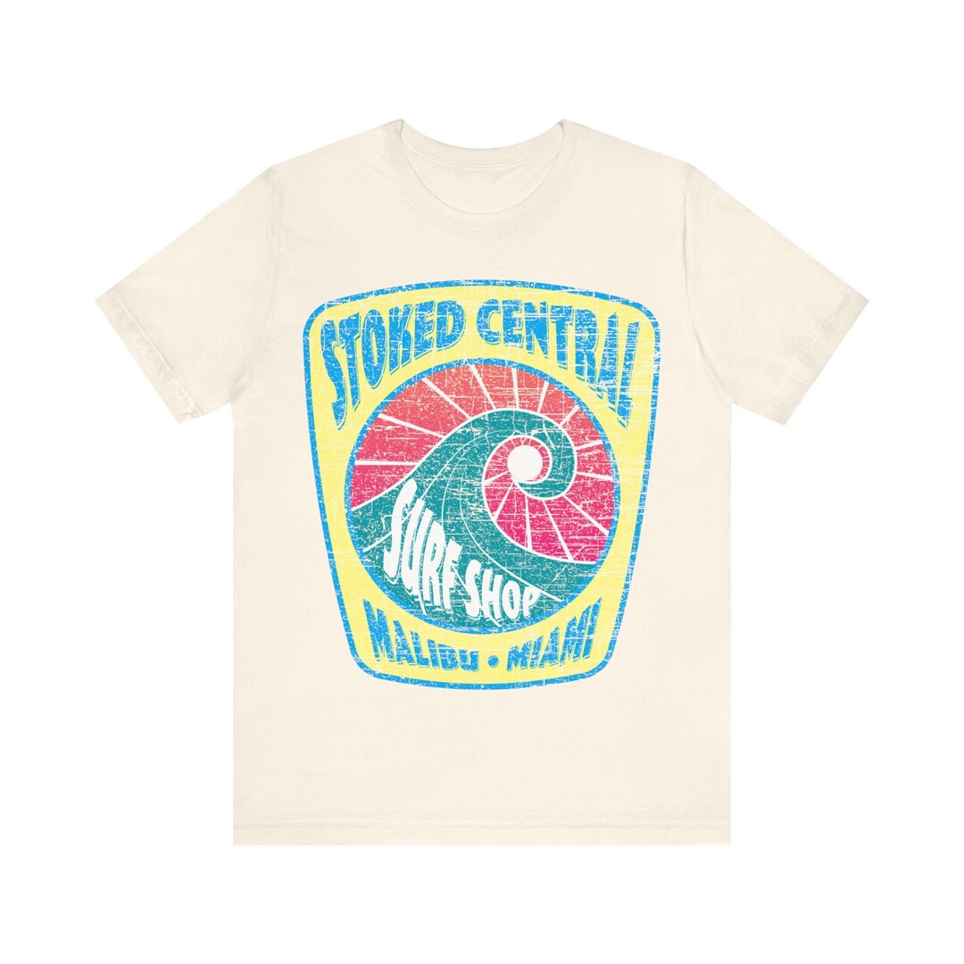 Stoked Central Surf Shop Sun Wave Premium T-shirt, Malibu, Miami - Etsy