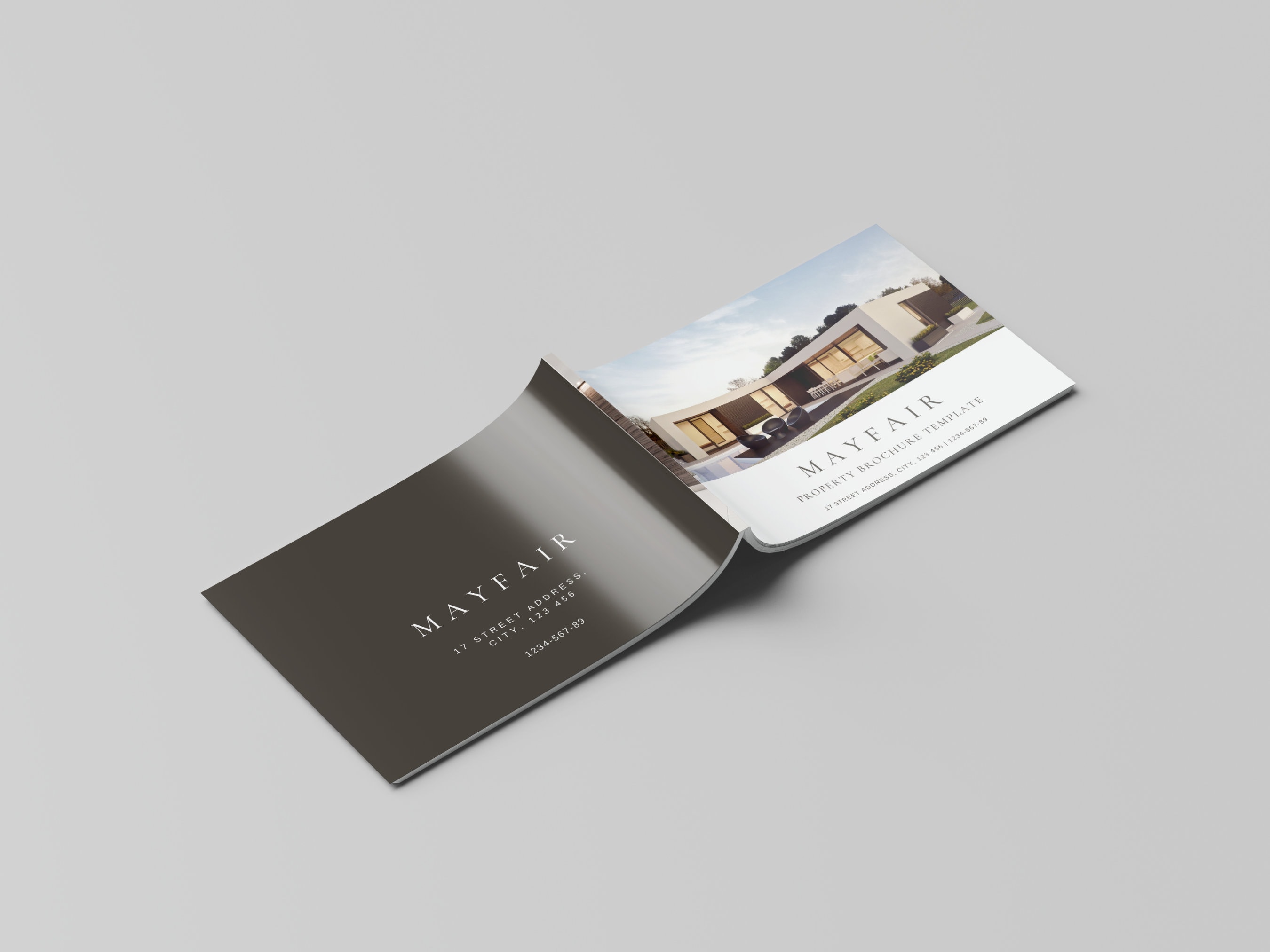 Mayfair Luxury Real Estate Brochure Canva Template | Neutral Minimal ...