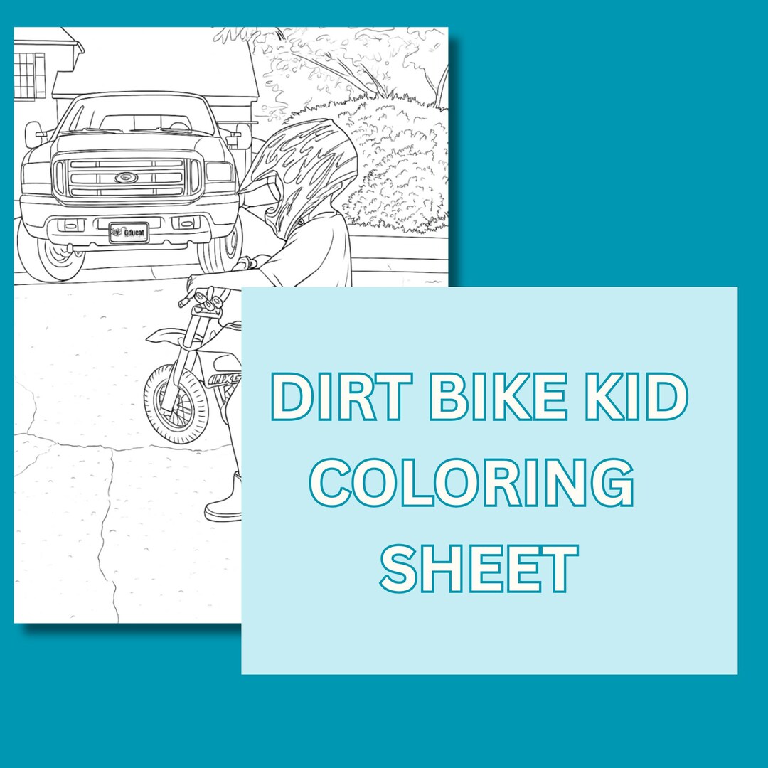Big Boy Coloring Sheet | Dirt Bike Kids, Kids Coloring Sheet, Dirt Bike ...