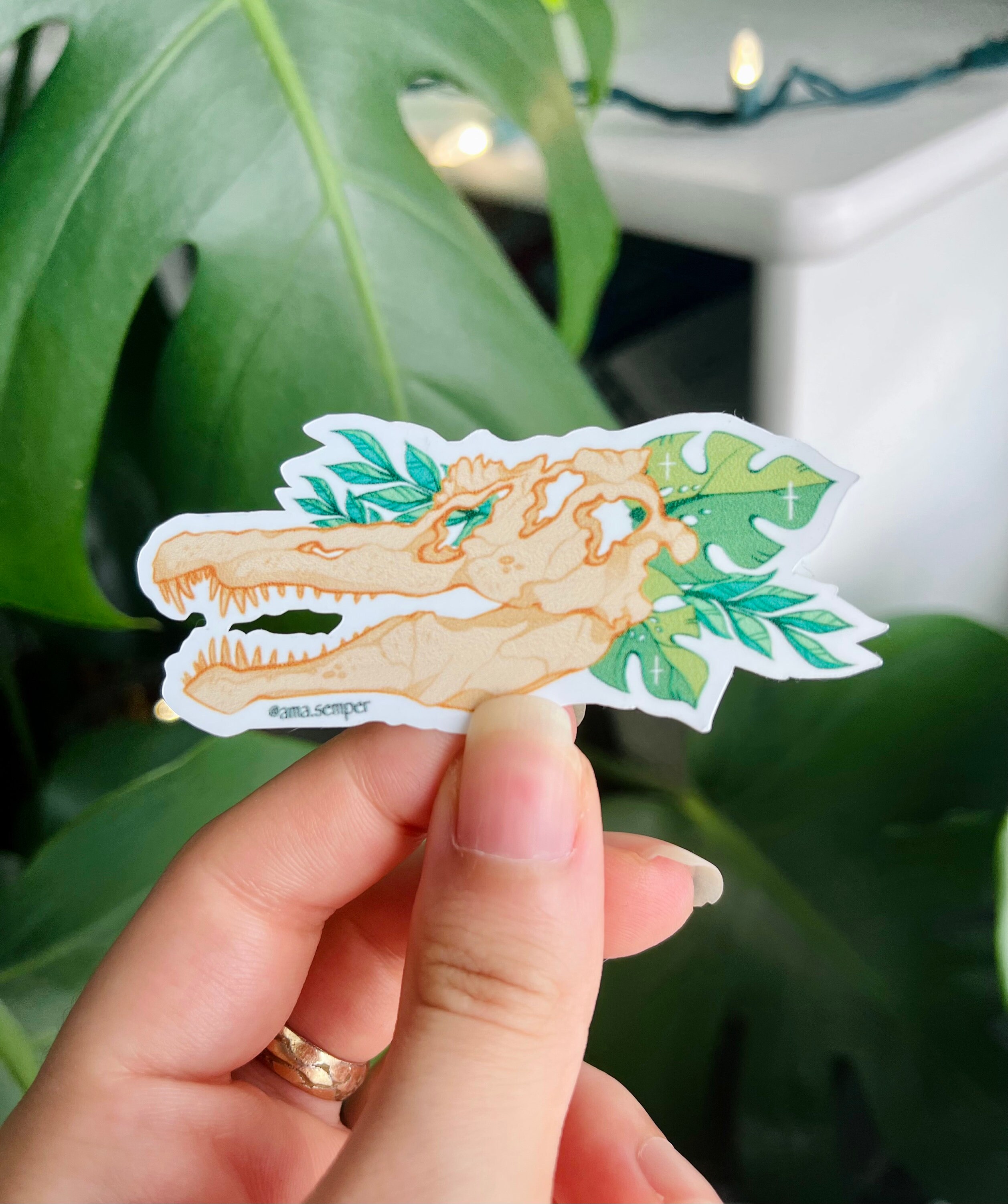 Spinosaurus Skull Sticker – Botanical Dinosaur, Paleontology, Fossil ...