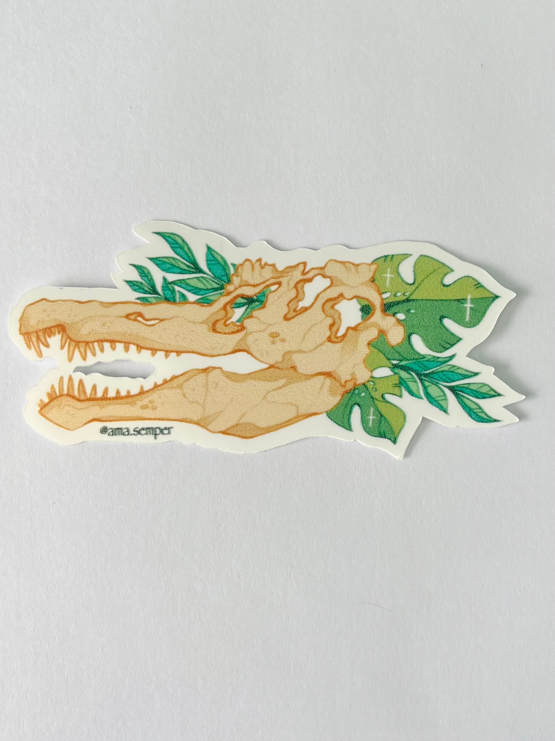 Spinosaurus Skull Sticker – Botanical Dinosaur, Paleontology, Fossil ...
