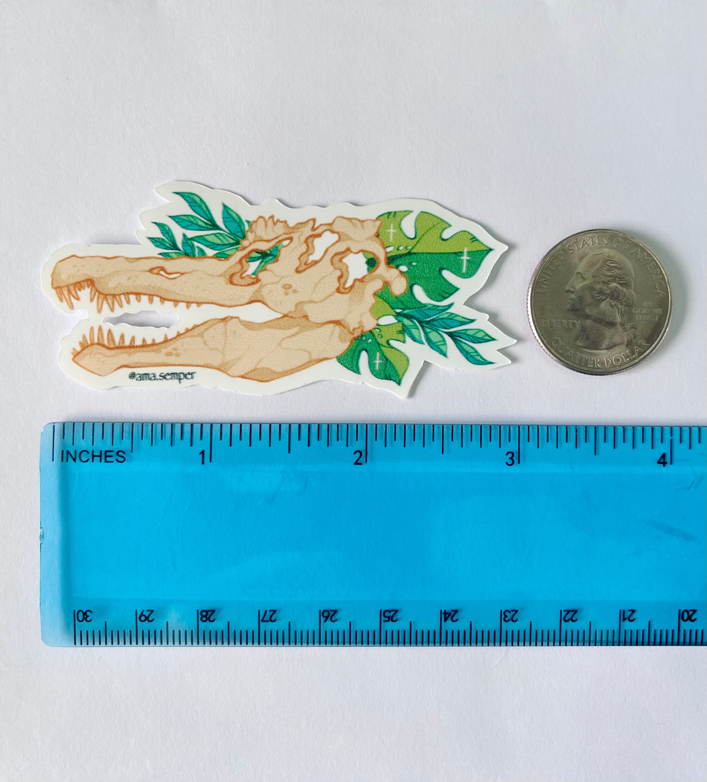 Spinosaurus Skull Sticker – Botanical Dinosaur, Paleontology, Fossil ...