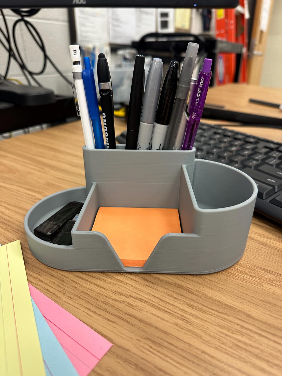 Modern Desk Organizer, Minimalist Organizer, Post-it Note Holder ...