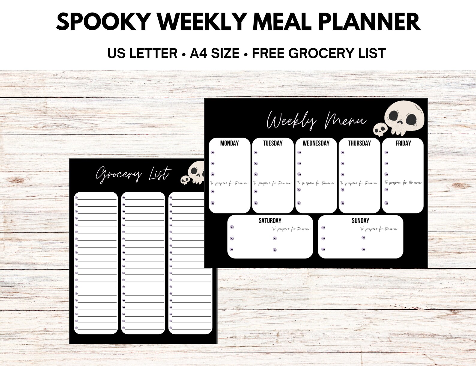 Spooky Weekly Meal Planner - Etsy