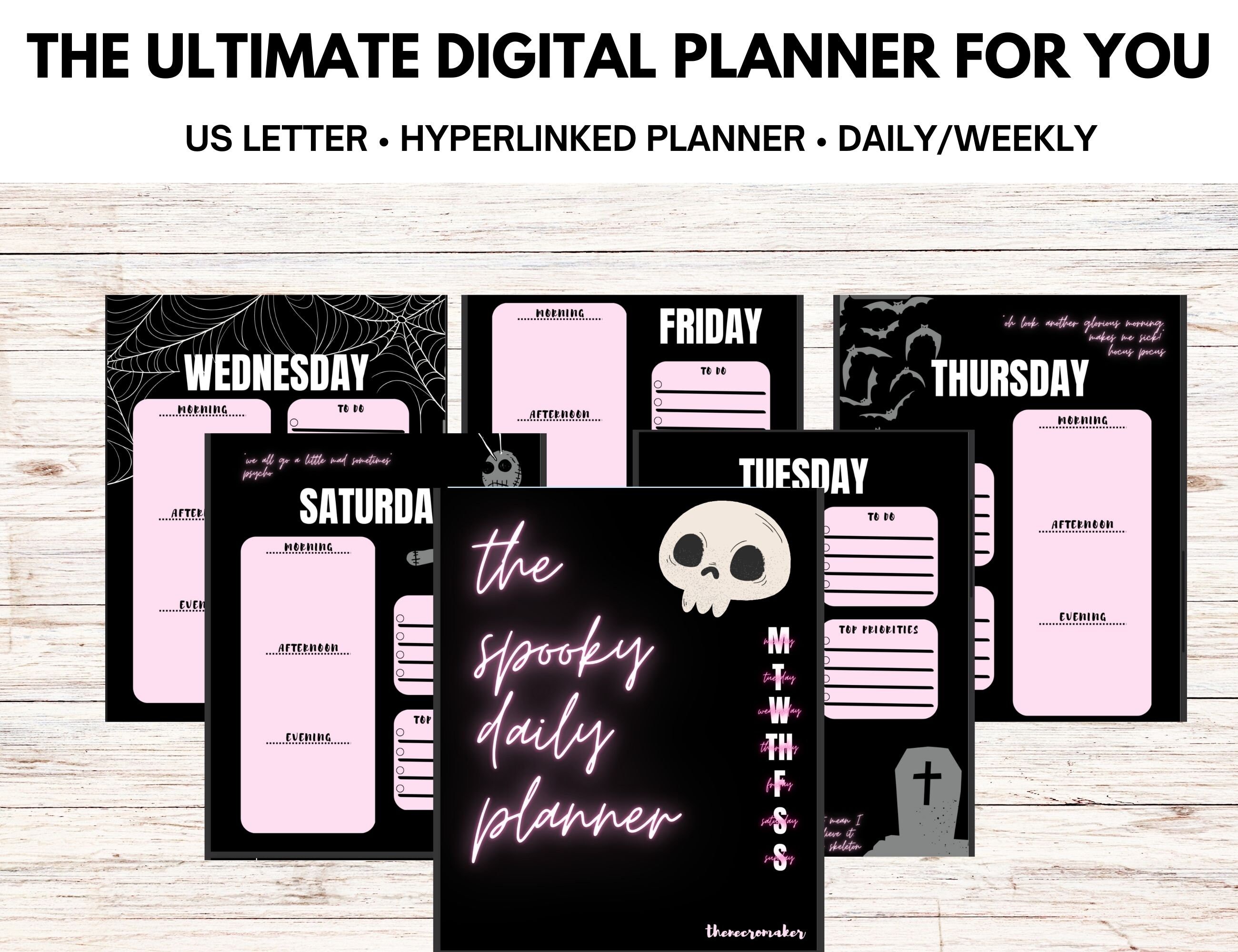 The Spooky Weekly Planner - Etsy