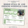 Editable Stall Card Template for Horse Shows With Logo and Photo ...
