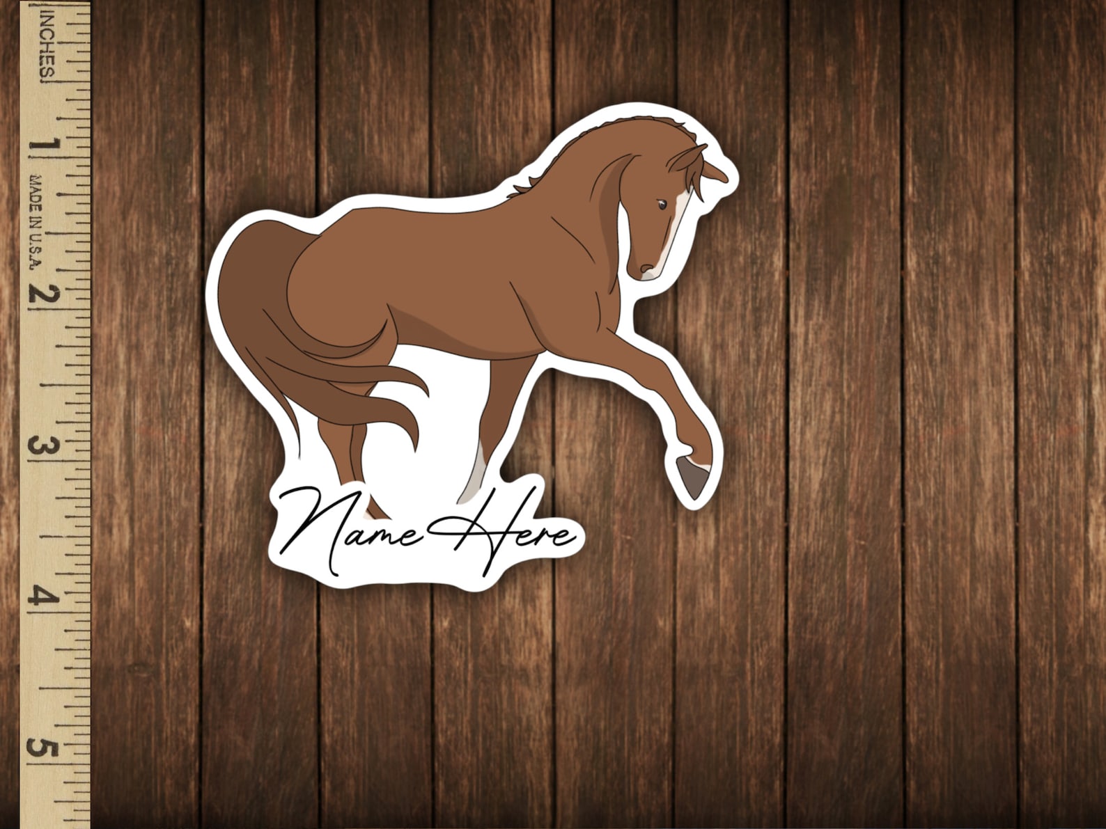 Customizable Horse Sticker Personal Decal Gift for Equestrian Handmade ...