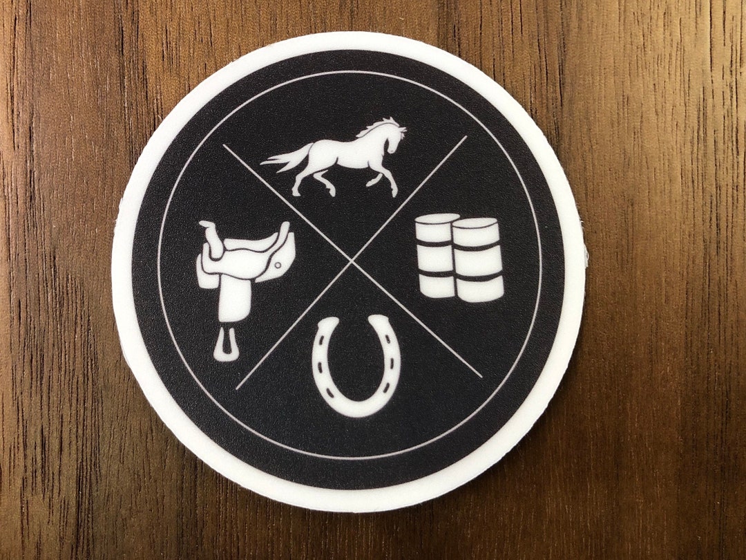 Western Barrel Equestrian Design - Vinyl Sticker - Barrel Racing ...