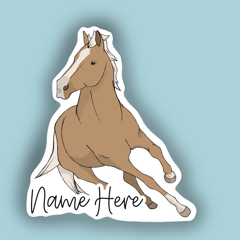 Customizable Galloping Horse Sticker Personal Decal Gift for Equestrian ...