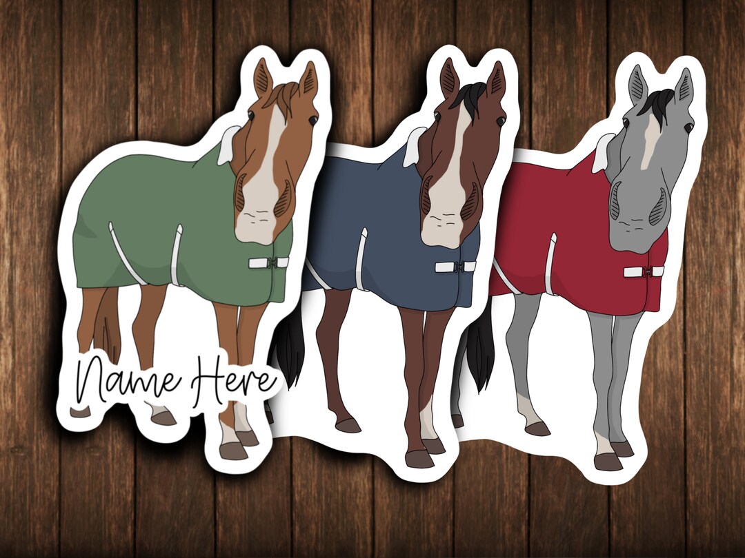 Customizable Horse and Rug Sticker Personal Decal Gift for Equestrian ...