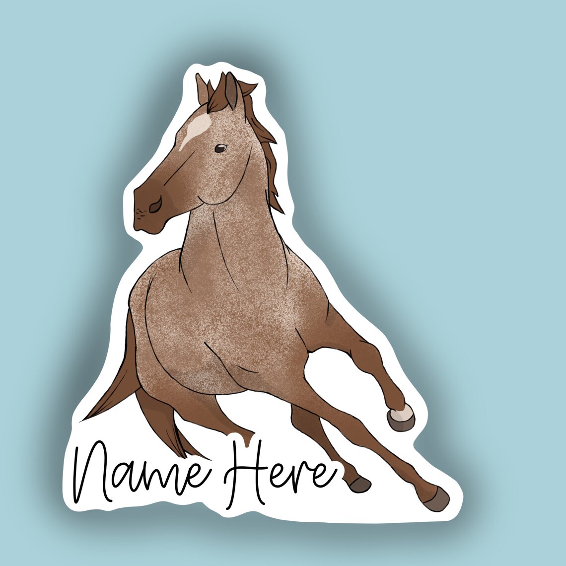 Customizable Galloping Horse Sticker Personal Decal Gift for Equestrian ...