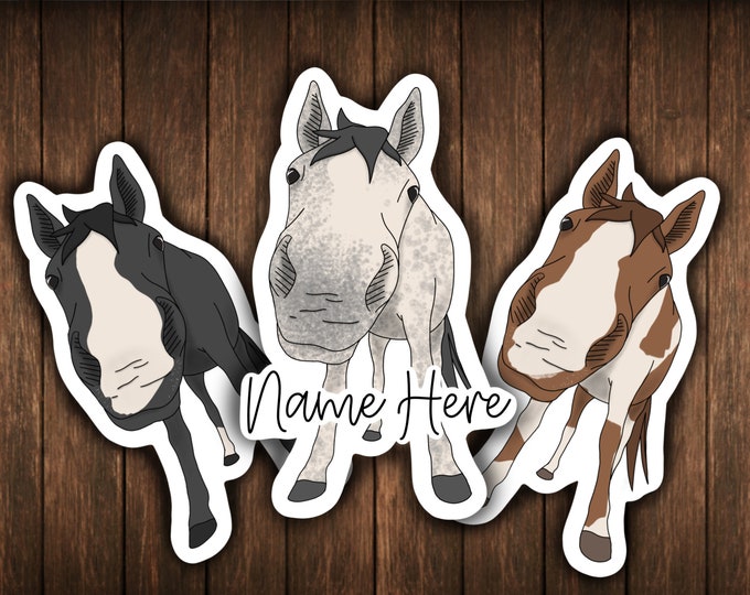 Customizable Horse Sticker Personal Decal Gift for Equestrian Handmade ...