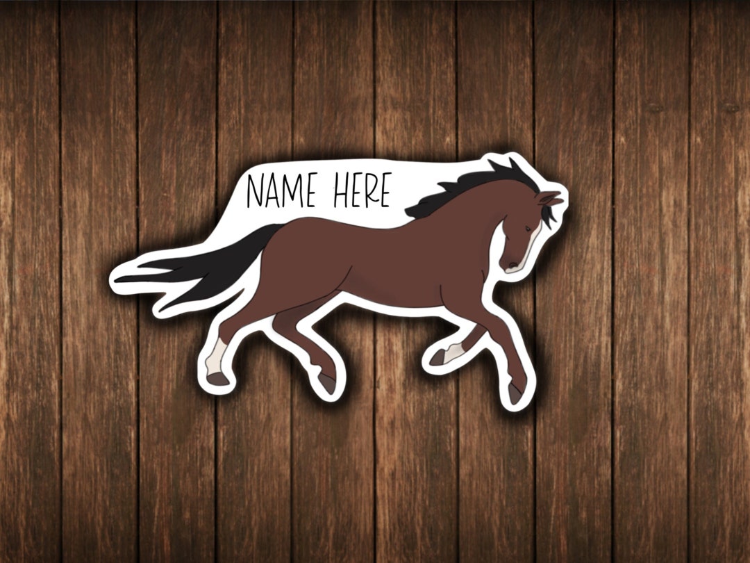 Sticker Personalized Horse Custom Decal Gift for Equestrian Handmade ...