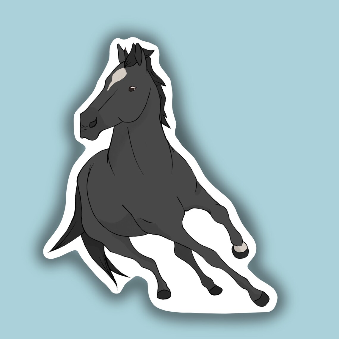 Customizable Galloping Horse Sticker Personal Decal Gift for Equestrian ...