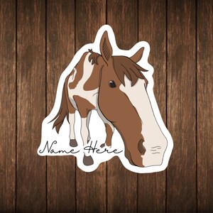 Customizable Cute Horse Sticker Personal Decal Gift for Equestrian ...