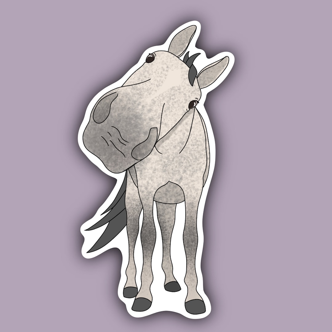 Customizable Head Tilt Horse Sticker Personal Decal Gift for Equestrian ...