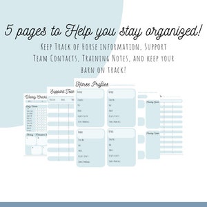 Barn Life Digital Planner Horse Care Checklist Training Schedule Horse ...