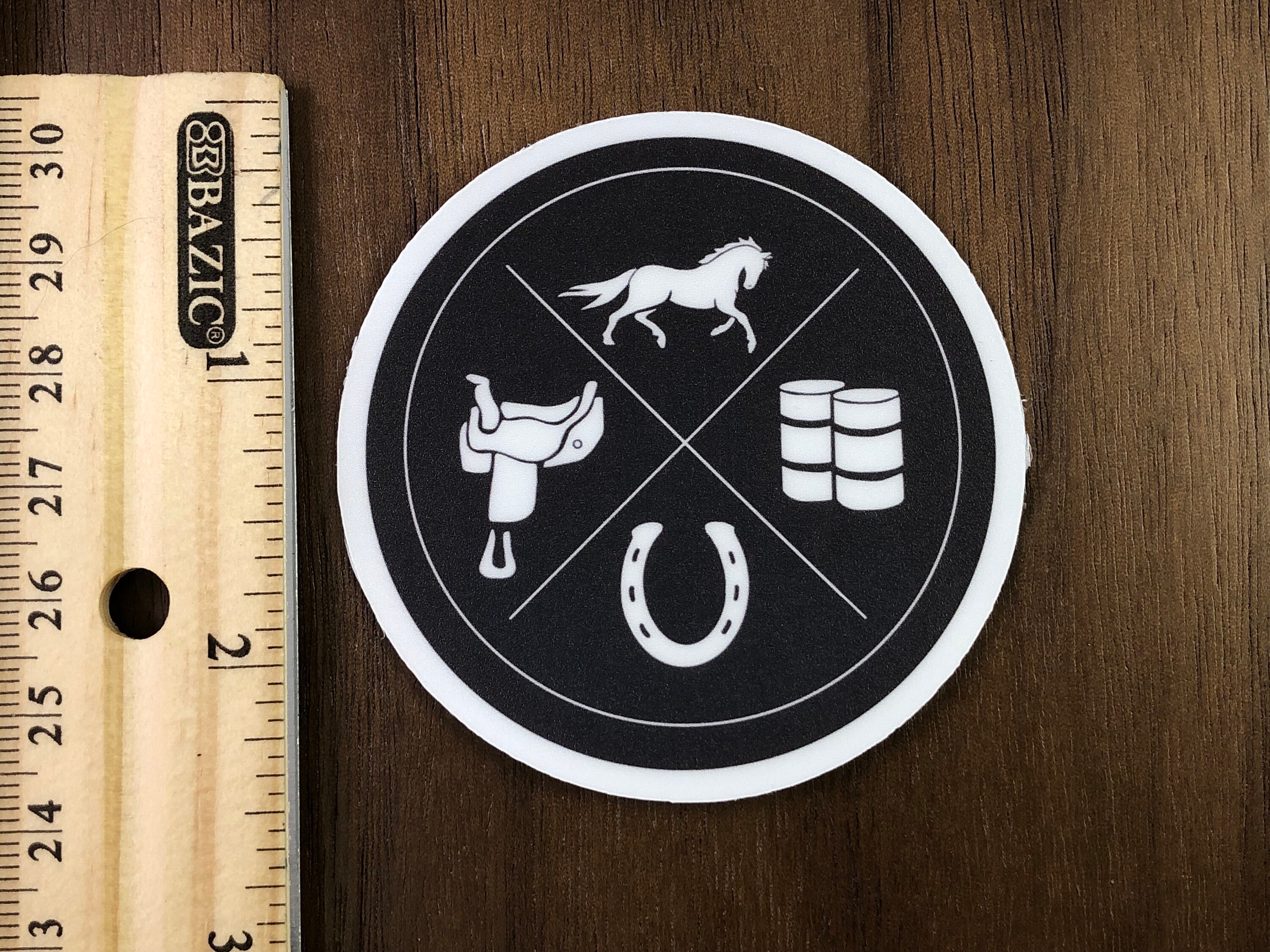 Western Barrel Equestrian Design - Vinyl Sticker - Barrel Racing ...