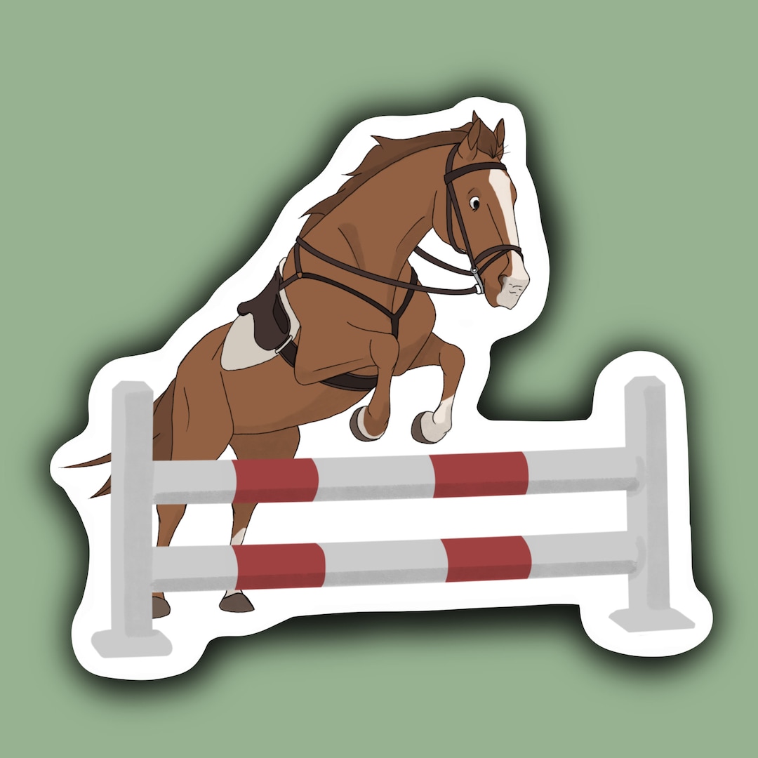 Customizable Animation English Jumper Horse Sticker Personal Jumping ...