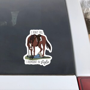 Customizable Funny Horse Sticker Funny I Don't Fall, I Dismount in ...