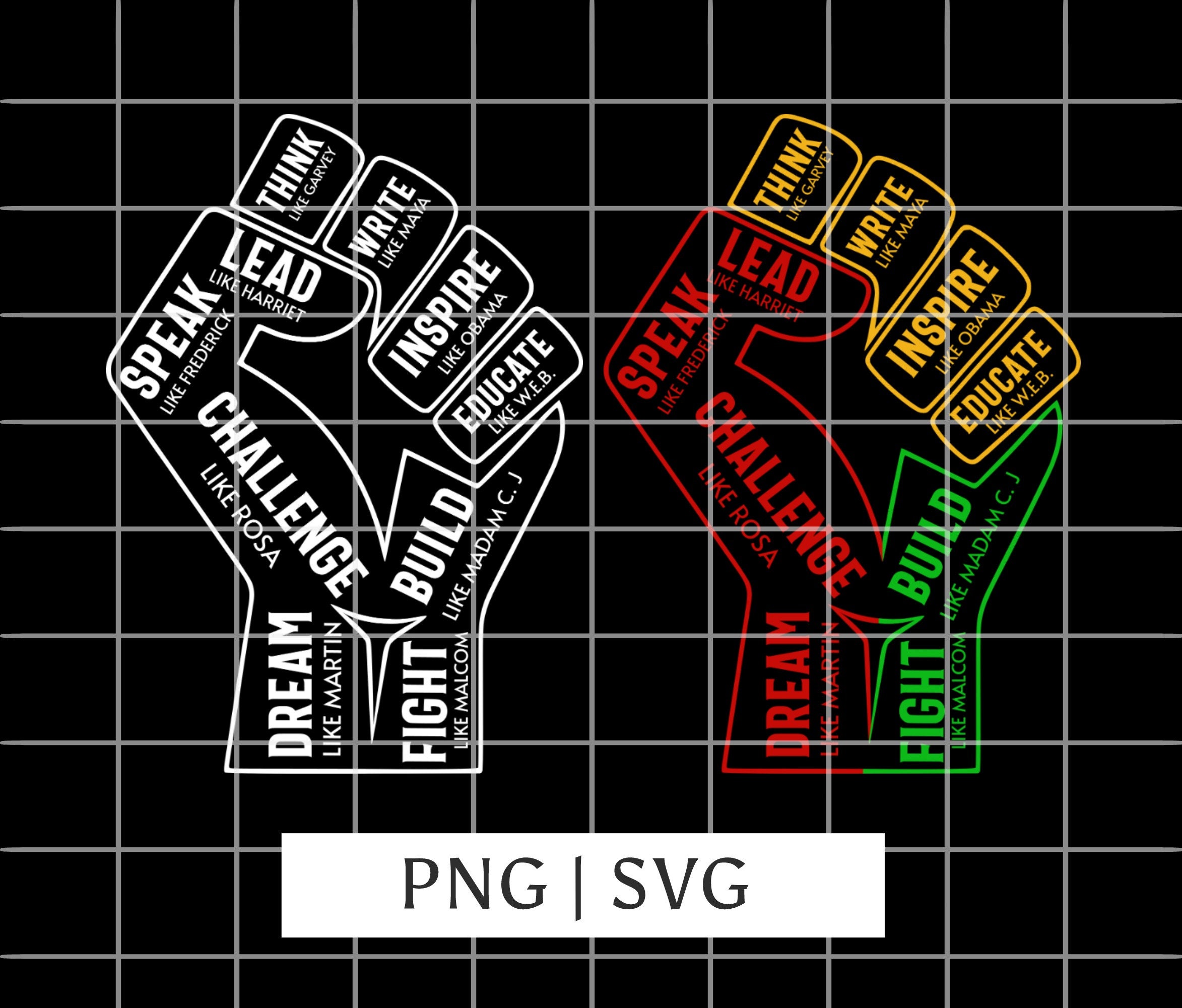 Inspiring Black Leaders SVG Black History Month PNG - Etsy