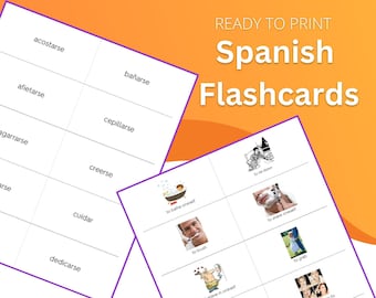Spanish English Verbs Flashcards: Bilingual Learning for Kids ...