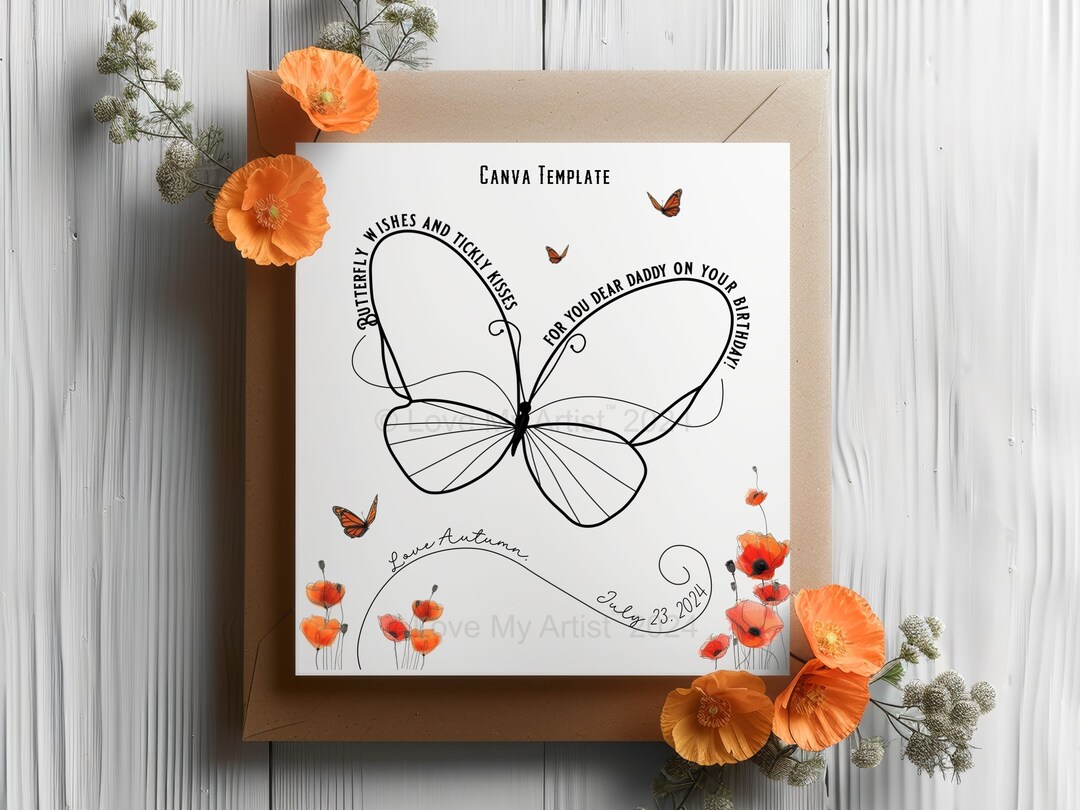 Canva Template, Child's Birthday Card to Dad PNG, JPG, PDF for Do It ...