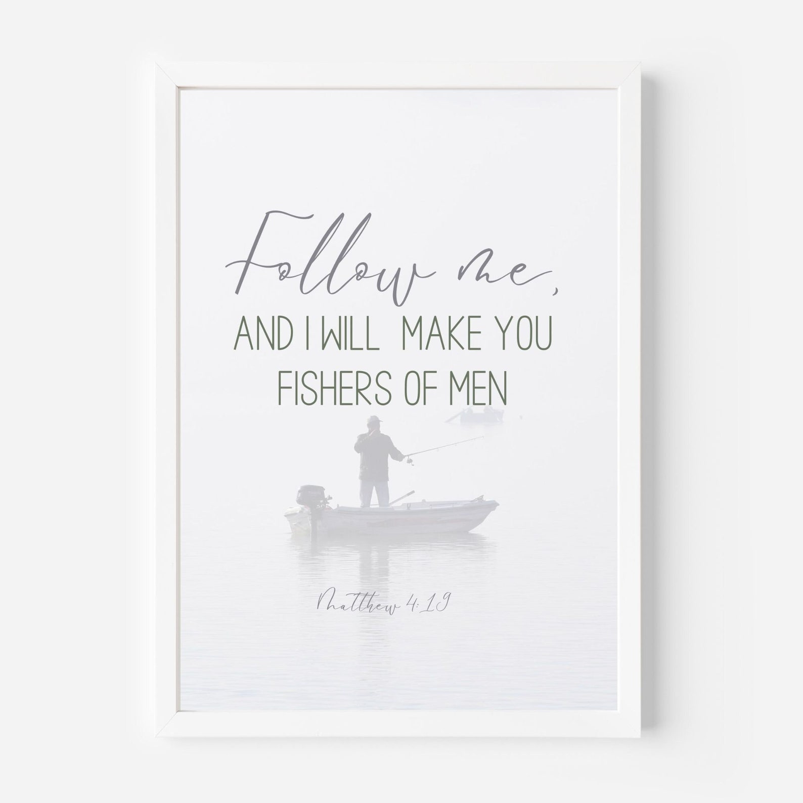 Matthew 4:19, Fishers of Men, Fishing, Christian Wall Art, Decor ...