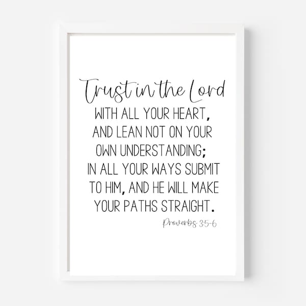 Bible Scripture Trust in the Lord Wall Art - Etsy